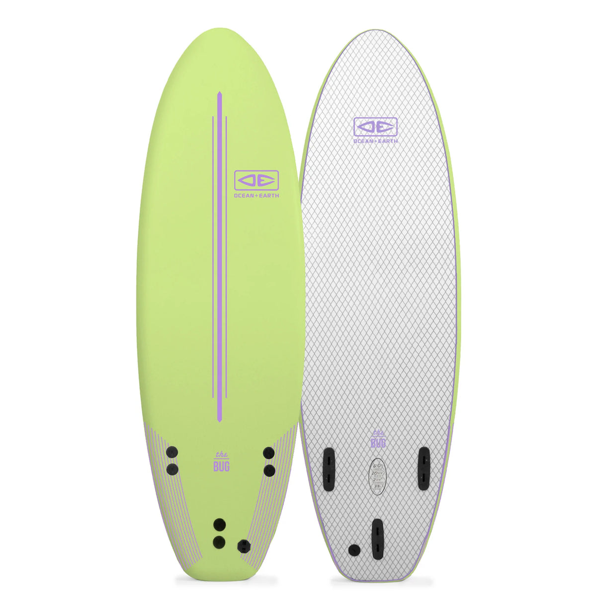 OCEAN & EARTH BUG SOFTBOARD 5'6 SURFBOARD - ACID GREEN – Cloudbreak ...